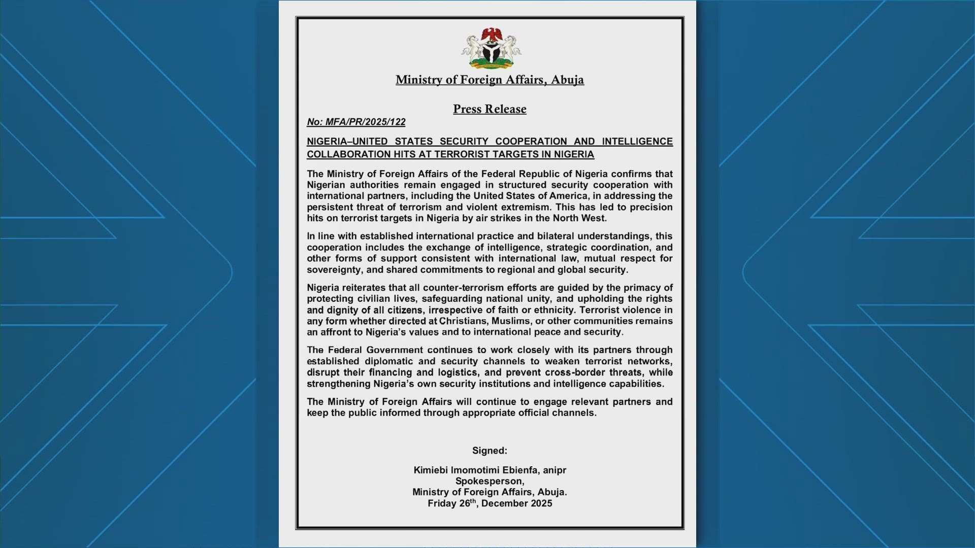 President Trump announces military strike on Islamic State fighters in ...