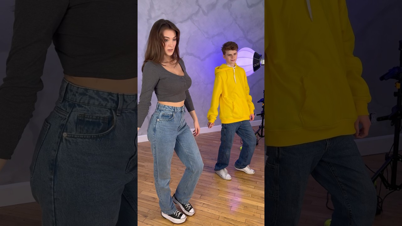 Rehearsing dance moves with Merrick Hanna