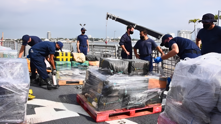 US Coast Guard seizes 10 tons of cocaine in largest haul since 2005 ...