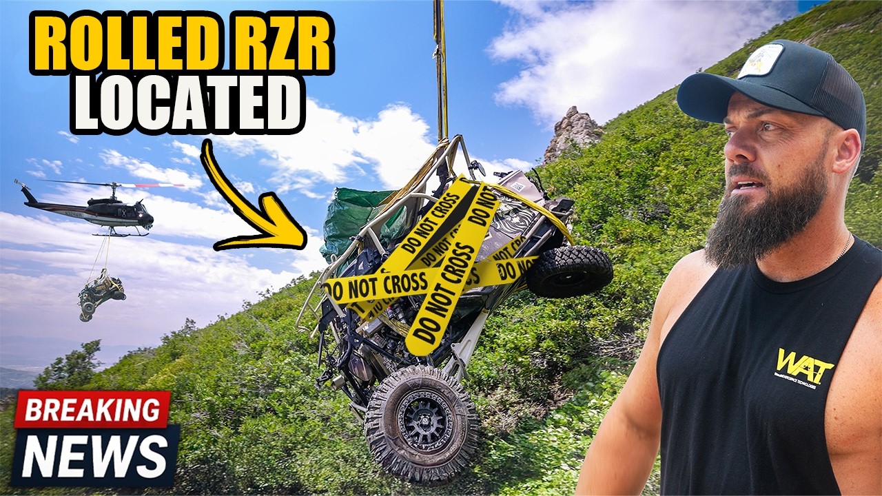 A wrecked UTV is too heavy to be airlifted by Huey helicopter