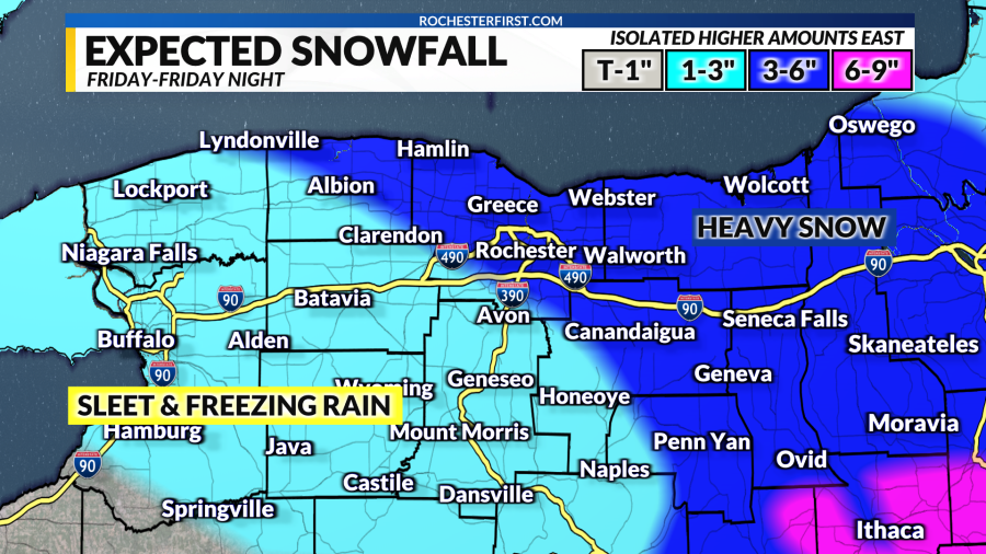 Weather forecast: Heavy snow and ice Friday afternoon