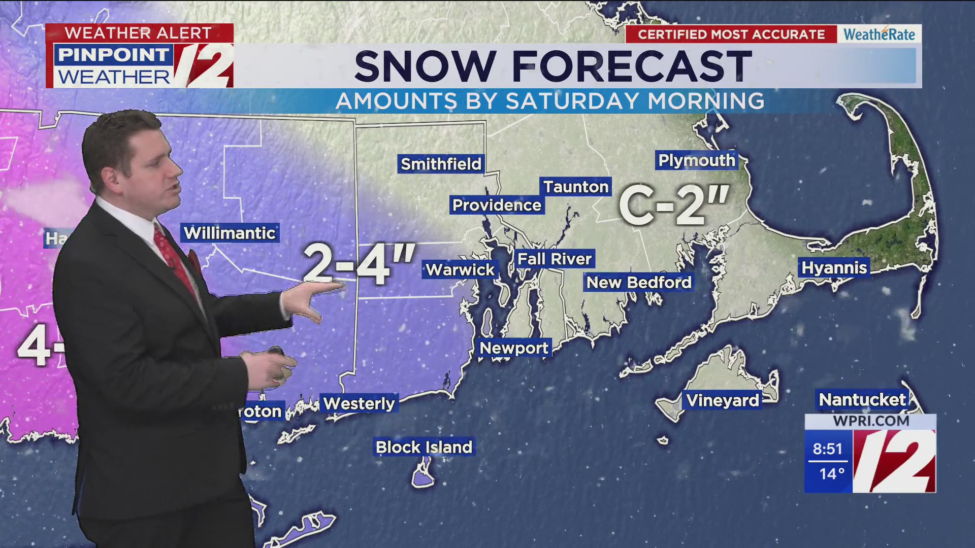 WPRI 12 weather forecast 12/26/25: Cold, windy today; accumulating snow ...