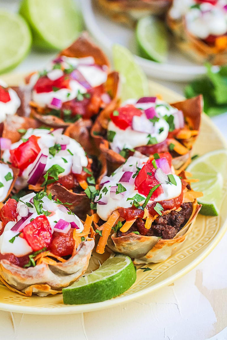 These wonton taco cups are the easiest game day win