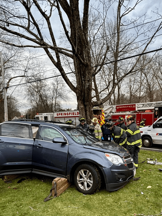 One injured in car vs. tree accident on Christmas Day in Springfield
