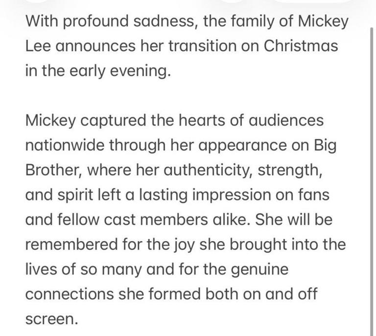 'Big Brother' star Mickey Lee dead at 35