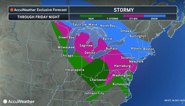 6–12 inch snowfall zone expands as major post-Christmas storm hits ...