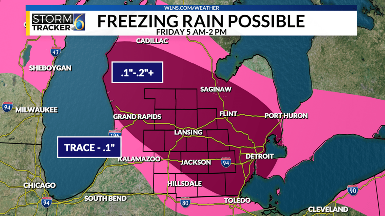 Freezing rain will make travel difficult Friday