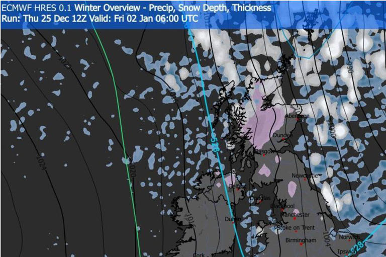 New Year weather maps show six areas in Scotland to be hit with snow ...