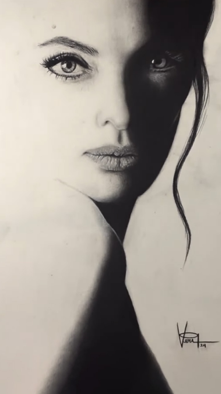 Elegant soft pastel drawing highlighting a mysterious presence