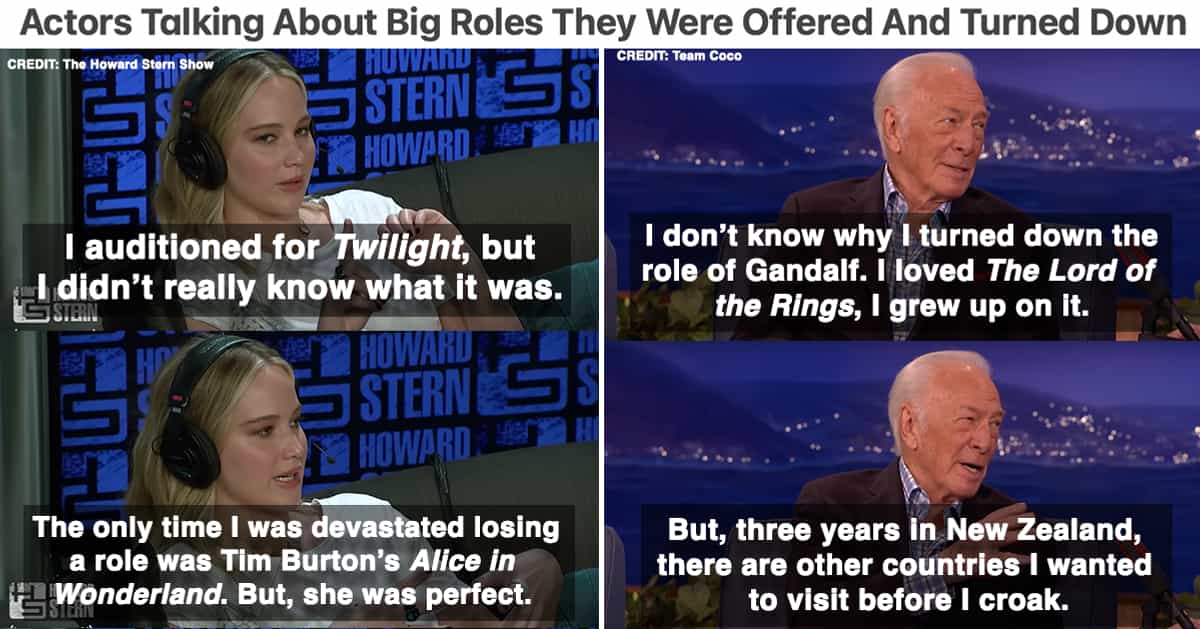 Times actors turned down huge roles