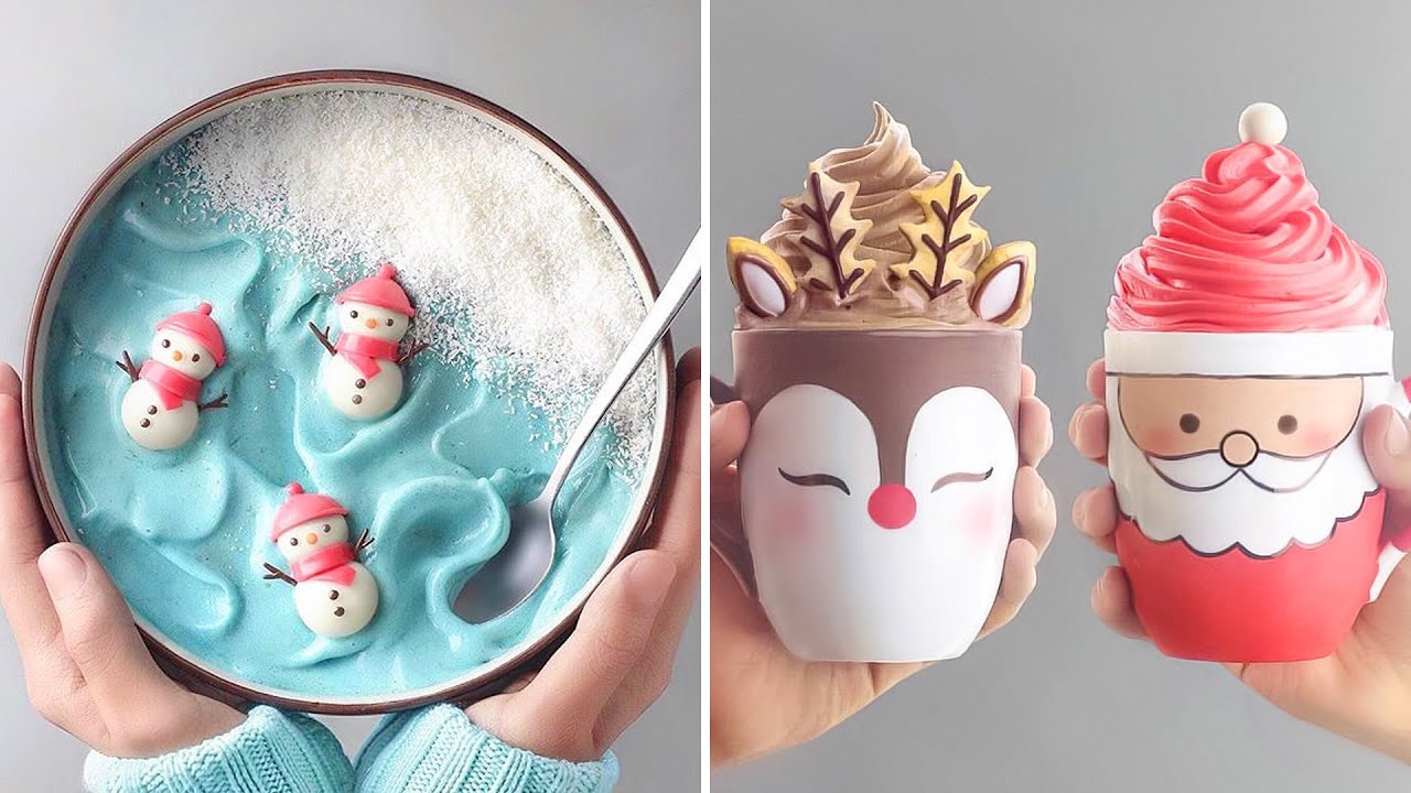 Winter snowman cake cups & holiday desserts