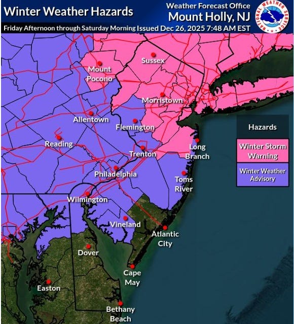 When will it snow? Parts of Delaware under winter weather advisory