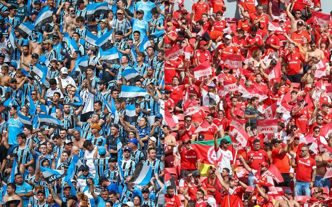 Internacional vence Grêmio em disputa de público nos estádios