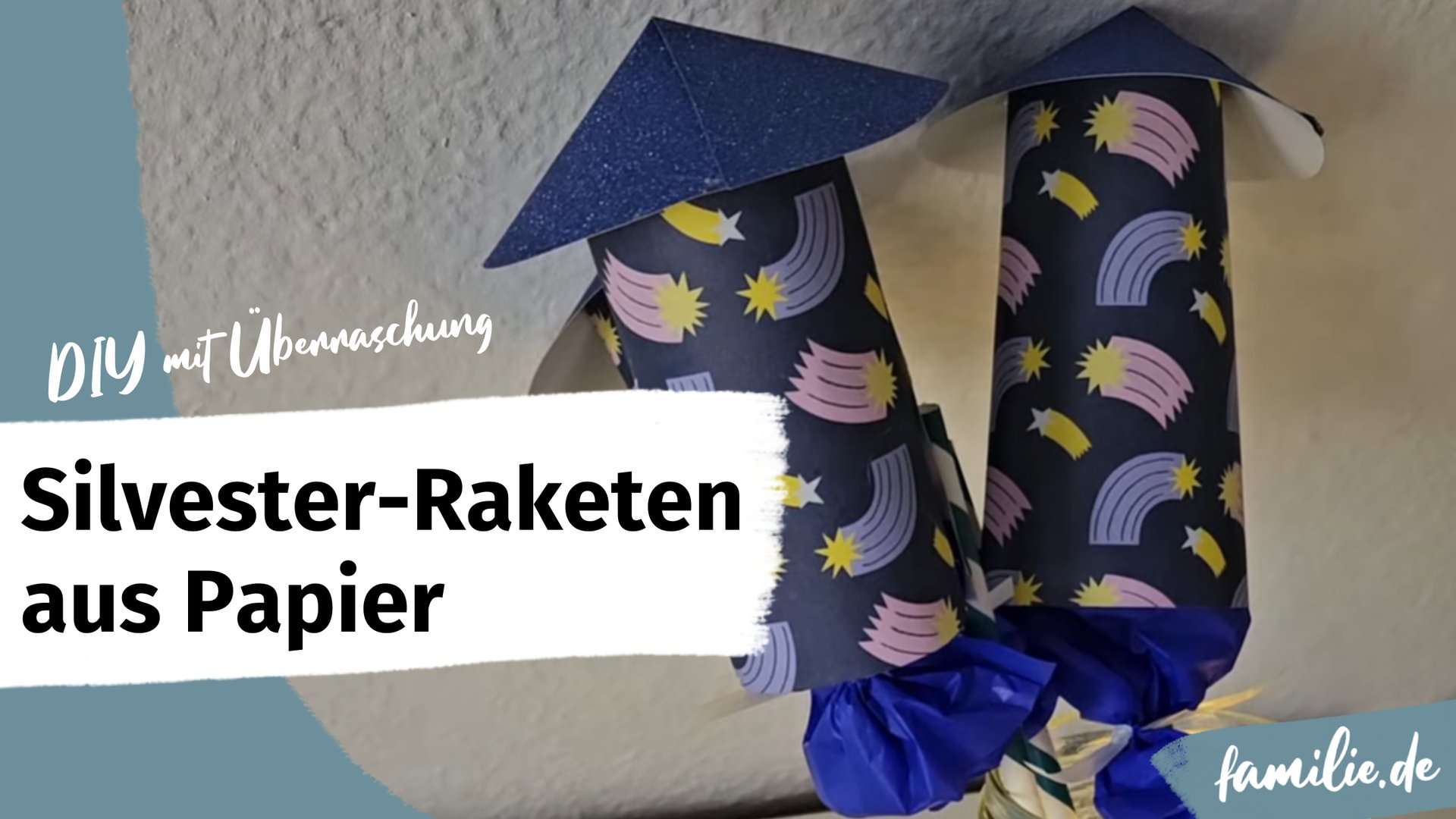 Bastelanleitung: Papier-Raketen mit Überraschung für Silvester