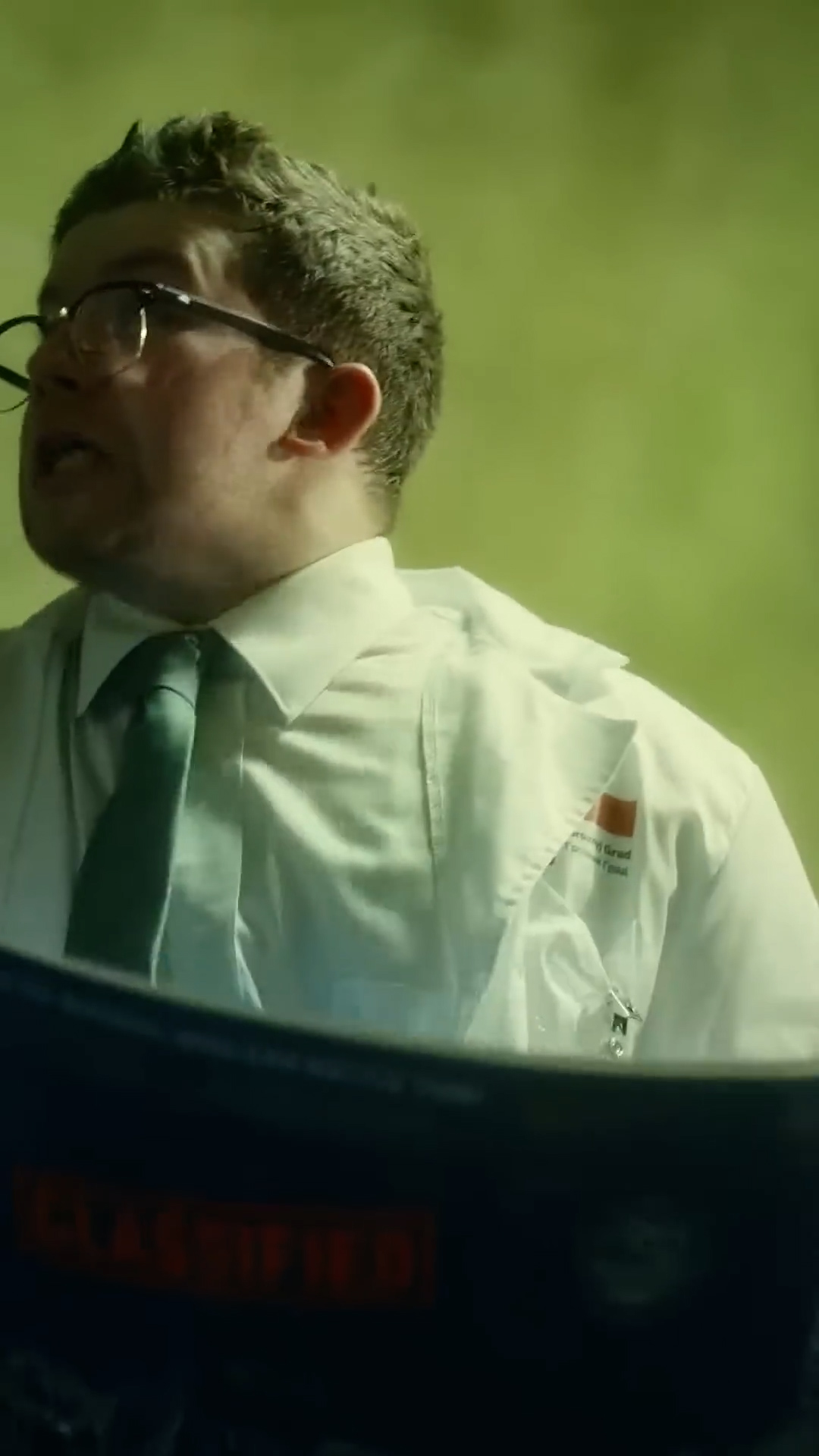 Testing a disguise during filming