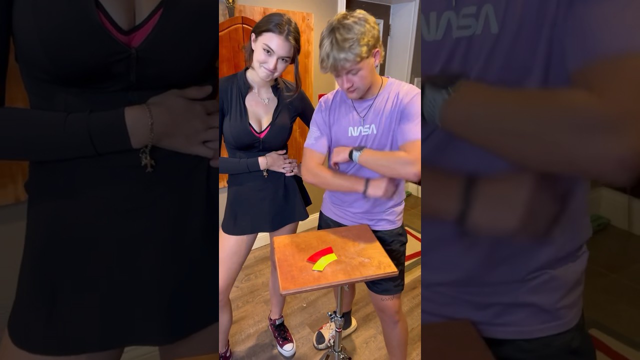 Magician tricks girl into guessing which item is bigger! #challenge