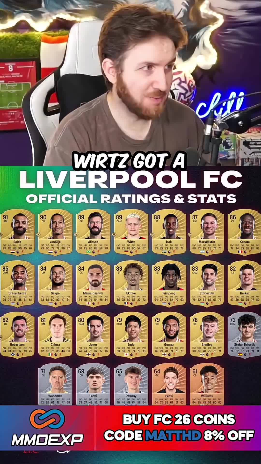 These are Liverpool player ratings in EA FC 26! #fc26 #shorts