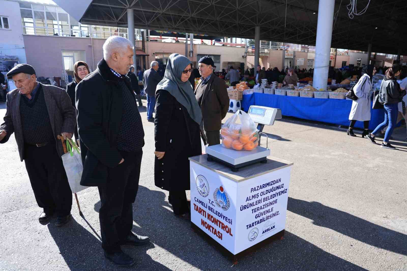 Çameli Belediyesinden 'güvenli terazi' uygulaması