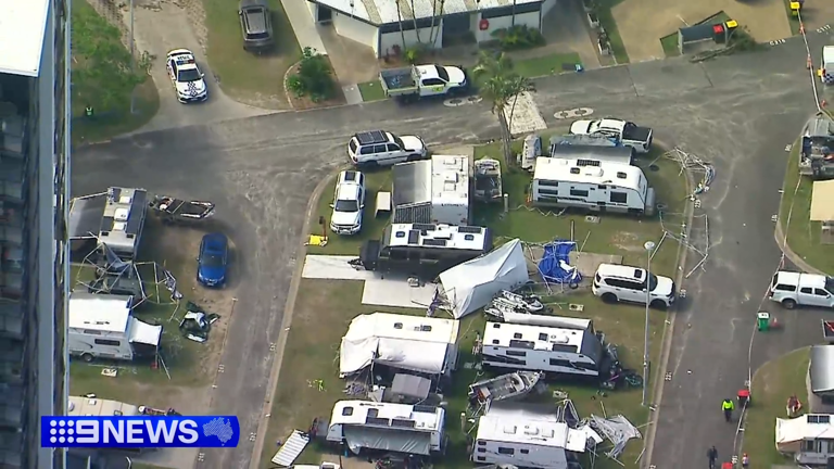 Collapsing crane leaves 91 holidaymakers locked out of caravan park for ...