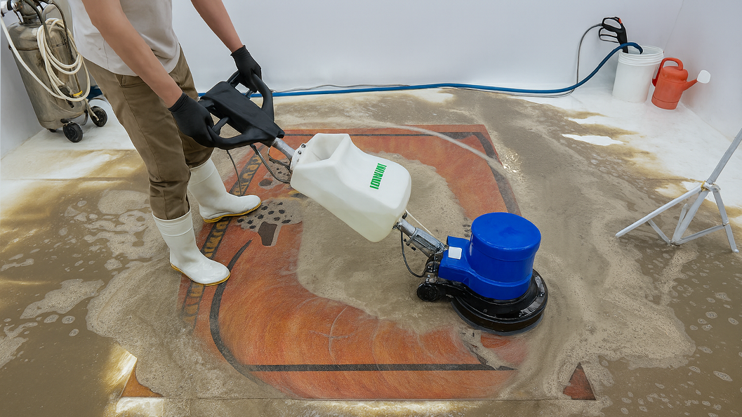 Heavy dirt carpet cleaning process