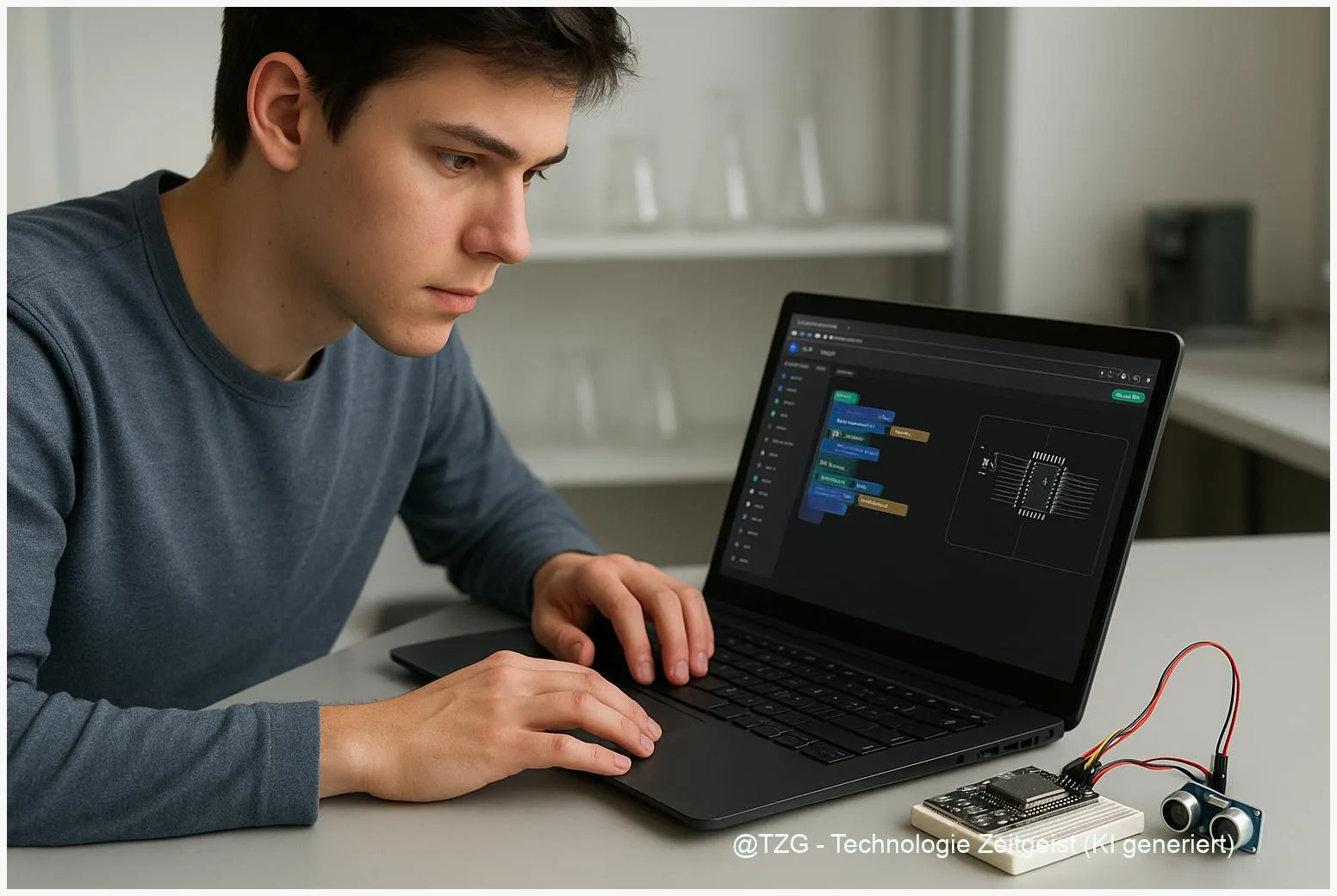 Robotik ohne Hardware lernen: Simulator, KI & Ultraschall‑Projekt