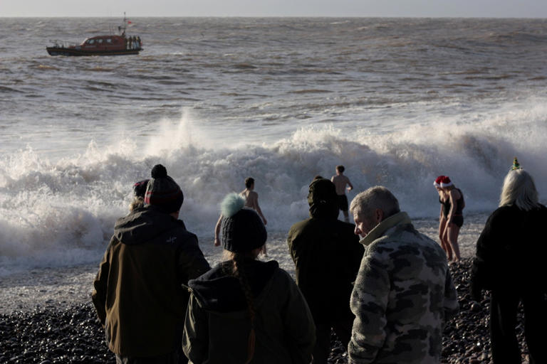 Man missing after Christmas swim in stormy Devon