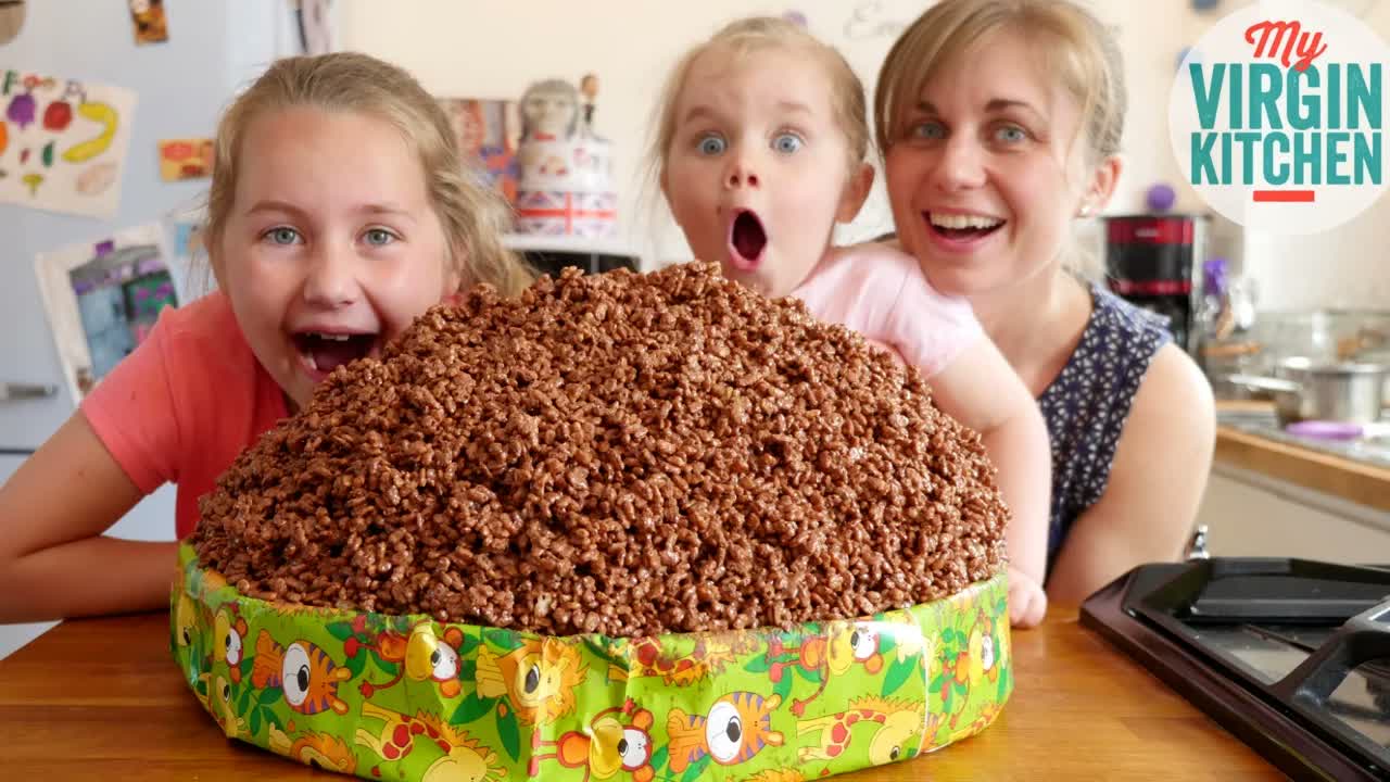 How a giant chocolate Rice Krispy cake is made