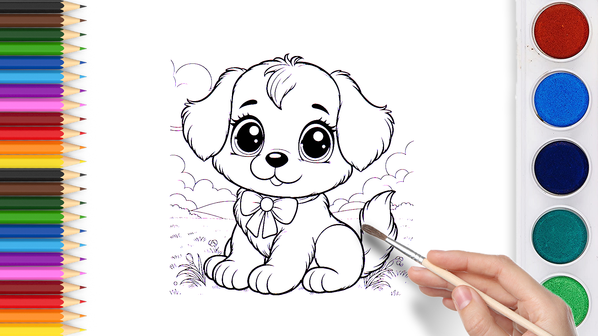 Dog painting to learn colors