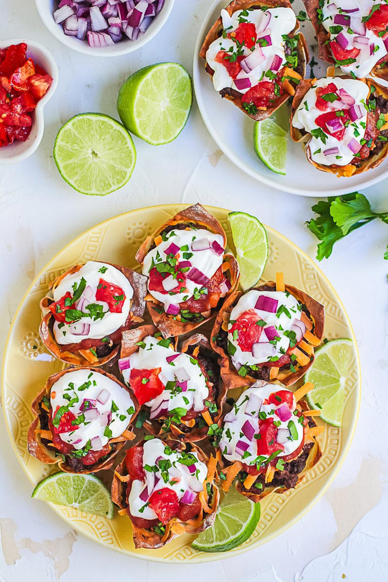 These wonton taco cups are the easiest game day win