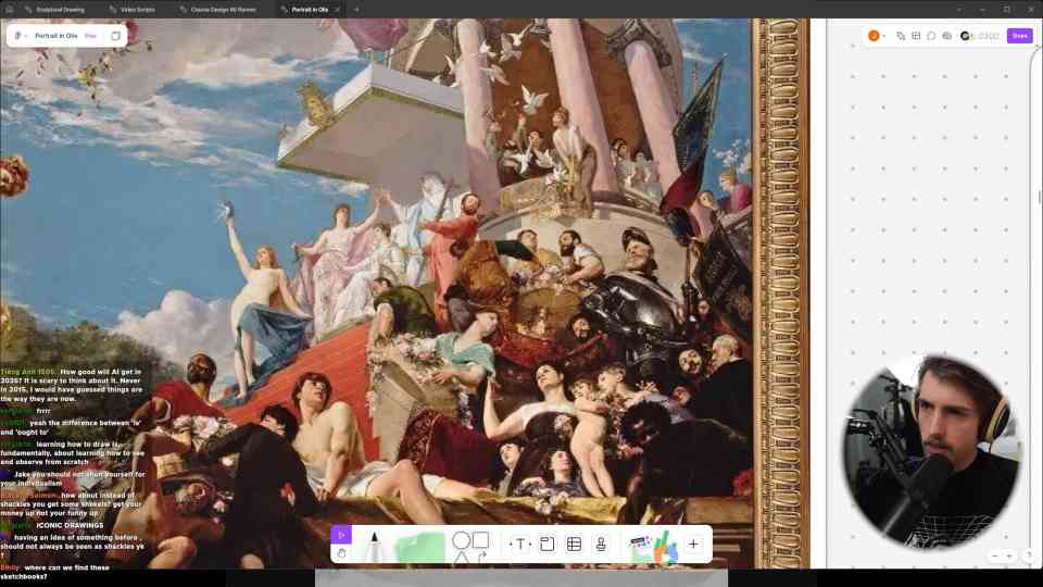 Aesthetic art history research and drawing stream for motivation