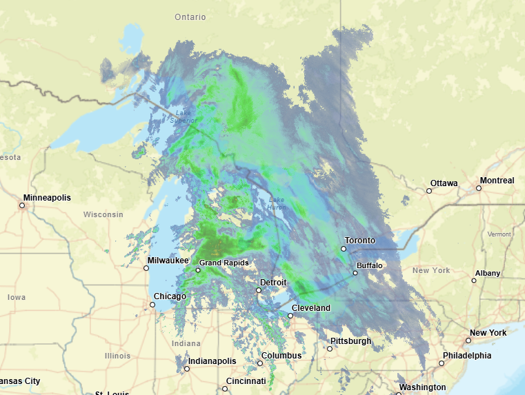 Michigan weather radar shows conditions as freezing rain expected
