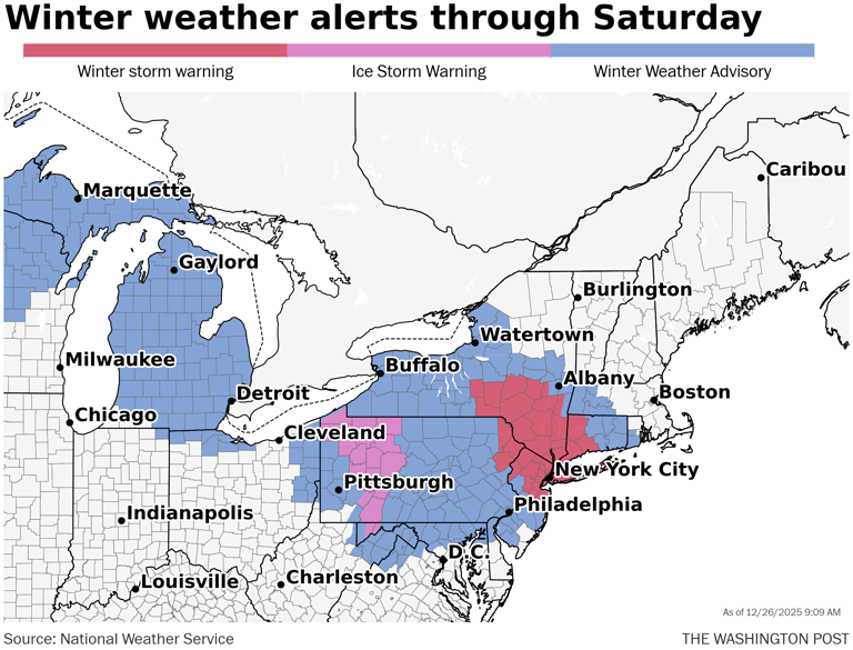 A winter storm is bearing down on the Northeast, where the most snow ...