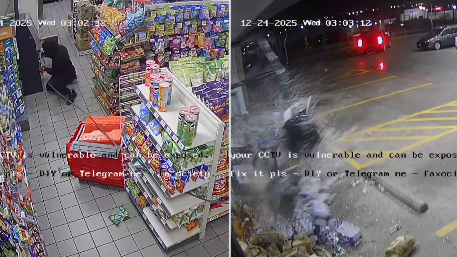 Robbers rip cash machine from store