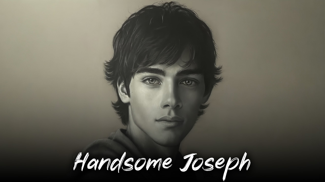 Master level portrait drawing celebrating Joseph’s handsome look