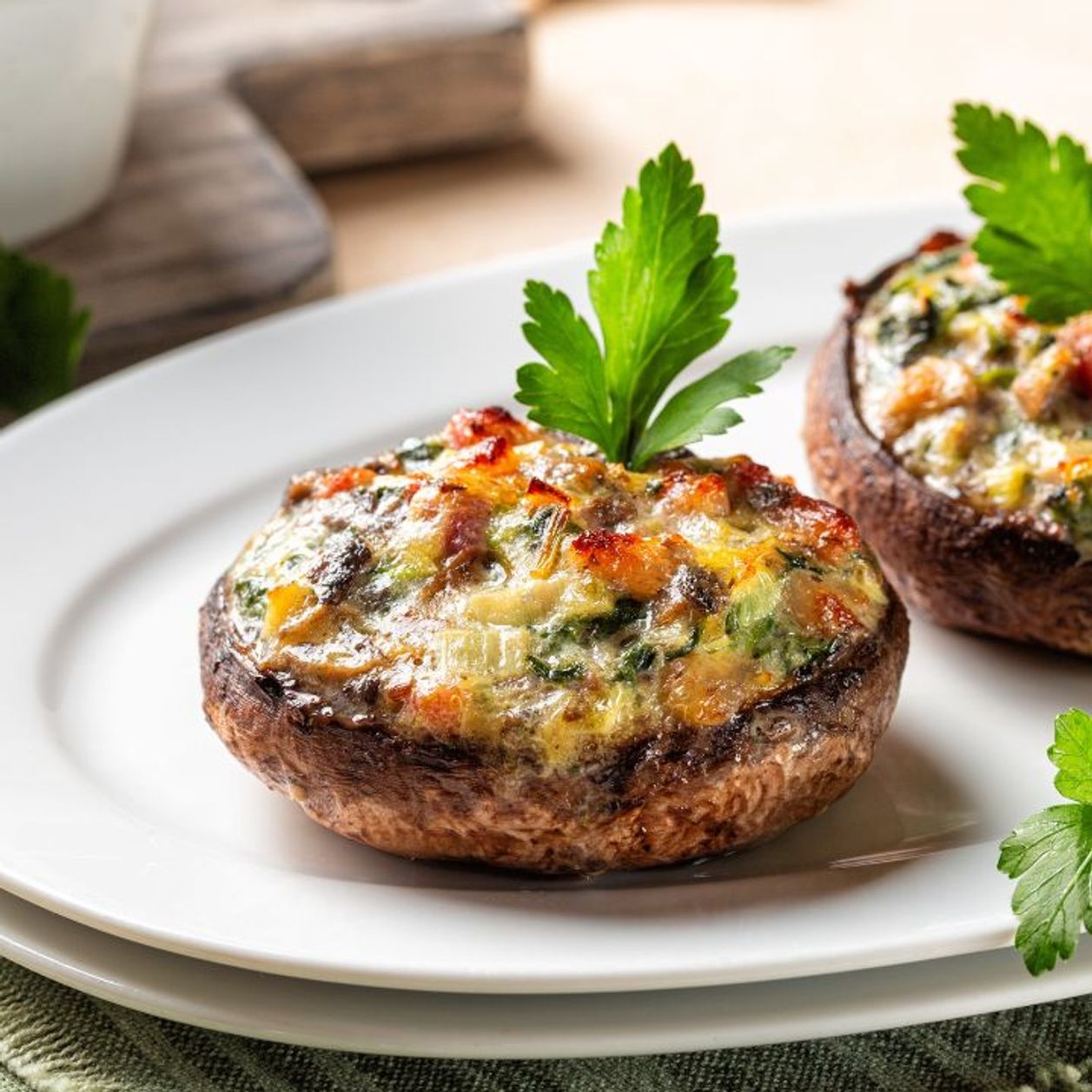 Ces champignons farcis sont parfaits pour utiliser les restes de ...