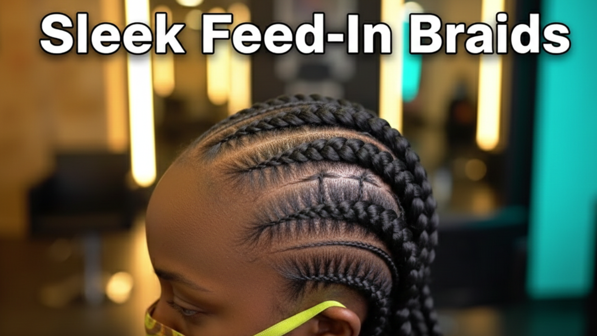 Straight back, no curves – sleek feed-in braids