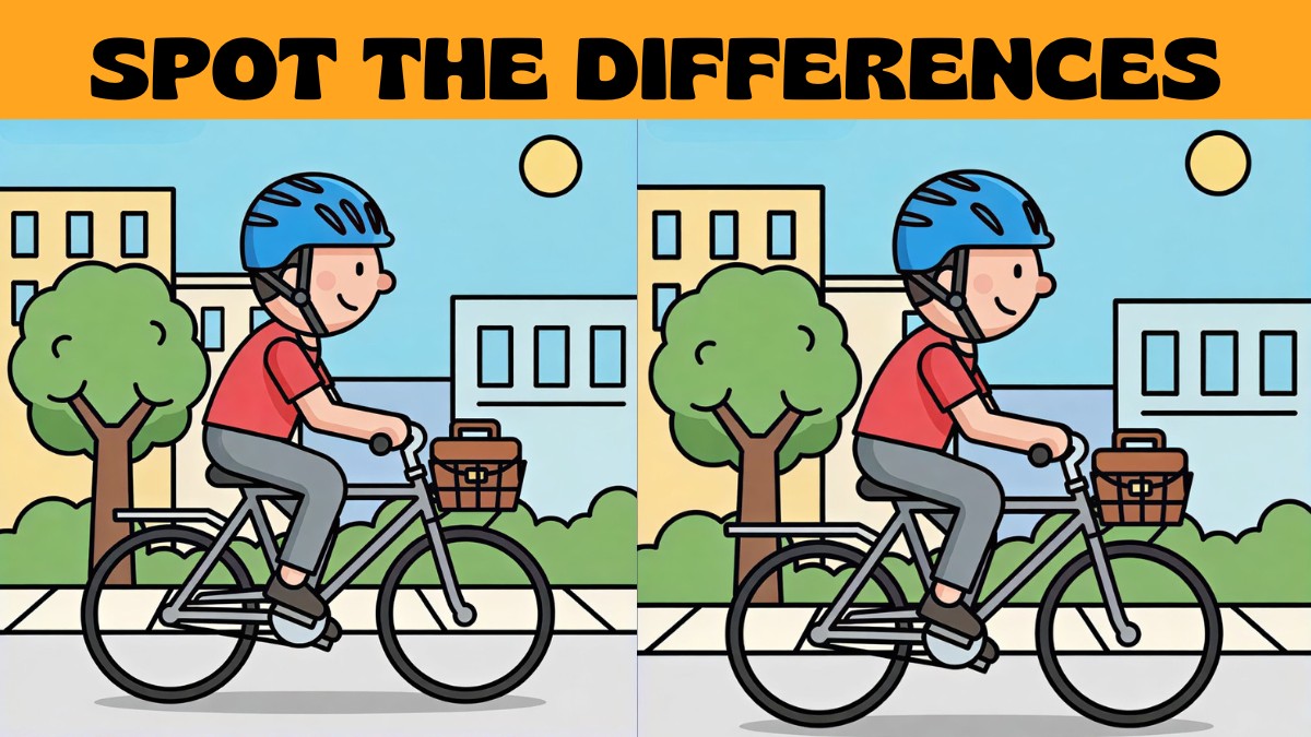 Spot 3 differences between the guy riding a cycle images in 19 seconds!