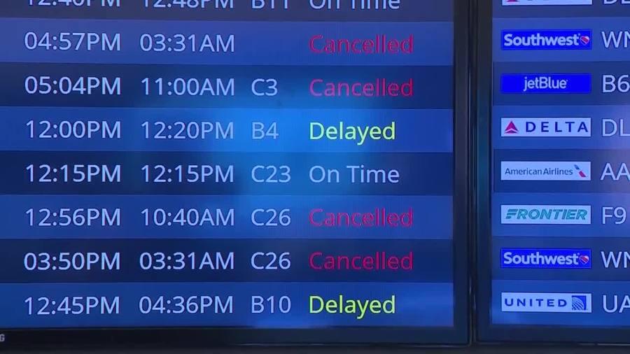 Many flights canceled, delayed one day after Christmas