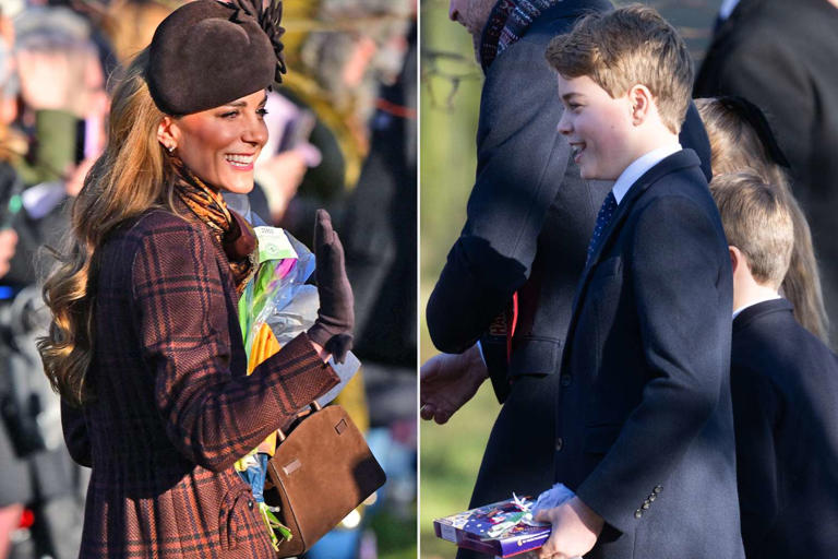 Kate Middleton reacts after a fan suggests Prince George, 12, will be 6'4"