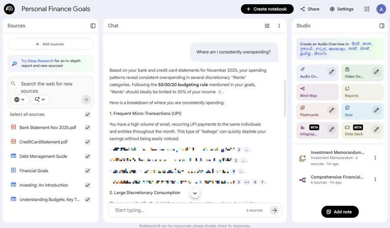 I turned NotebookLM into my personal finance coach — and it called out ...