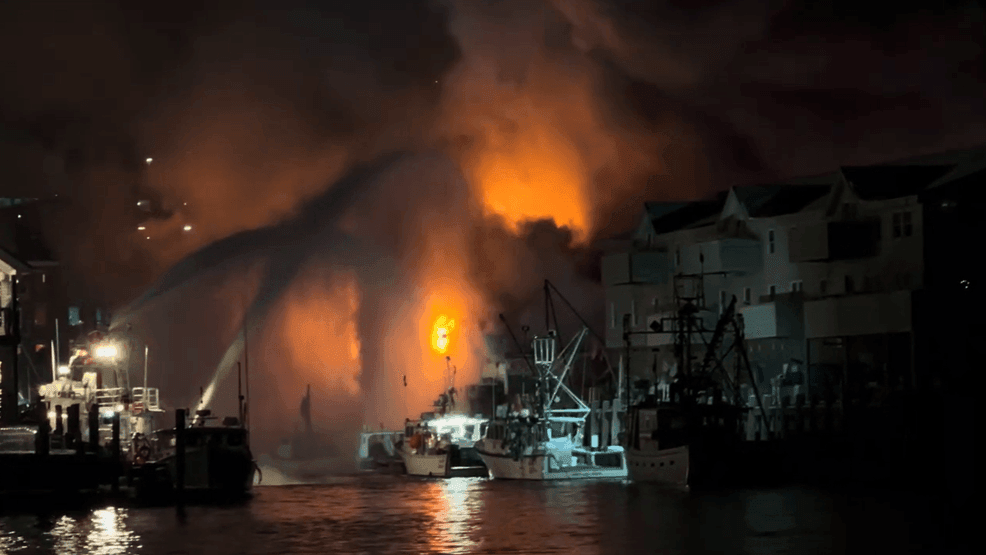 Fire devastates Portland's Custom House Wharf