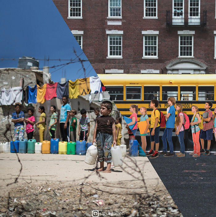 I show the contrast between the two worlds that our children currently ...