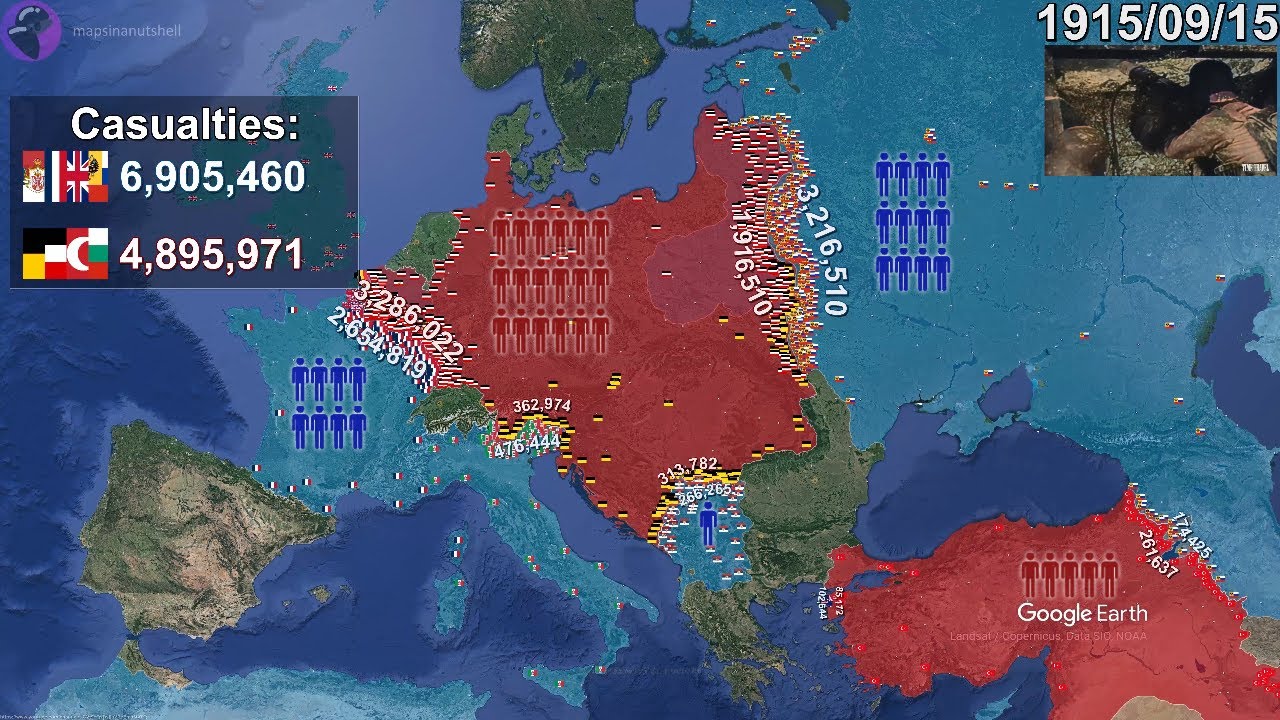 World War I mapped day by day