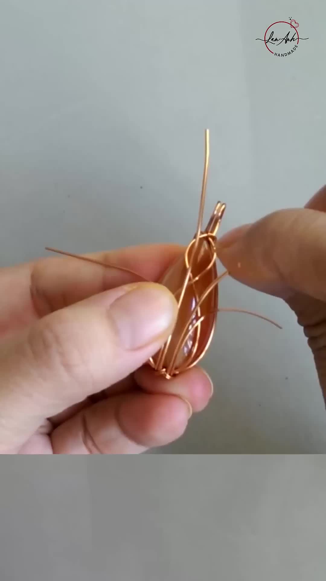 Wire wrapping jewelry | Rosebud pendant with stone without holes # ...