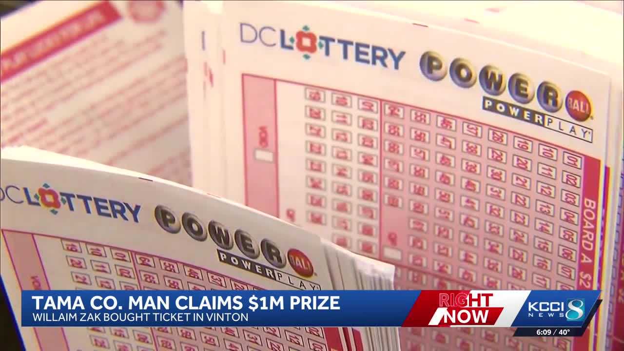 Iowa man claims $1 million Powerball prize