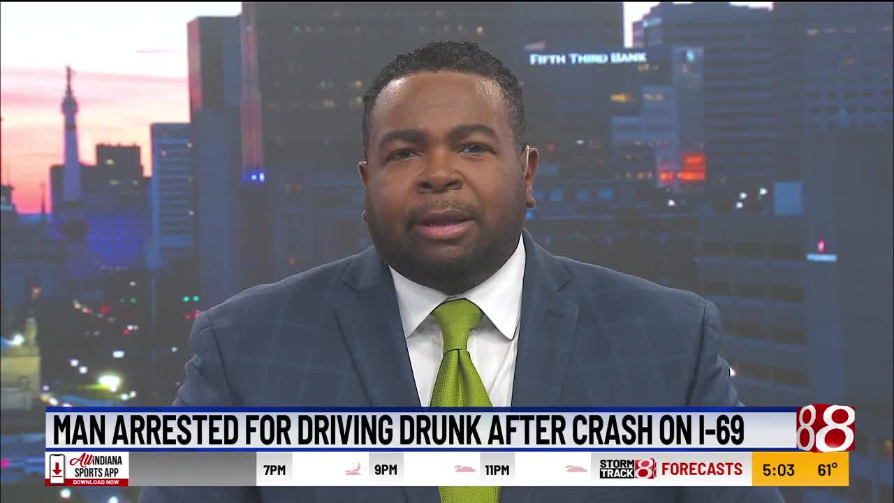 Man arrested for driving drunk after crash on I-69
