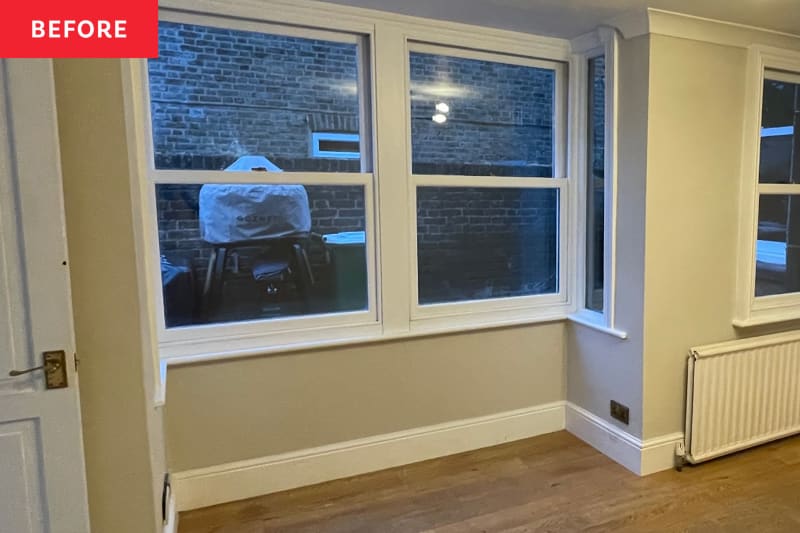 A DIY makeover gave this dining room dead space a practical new look