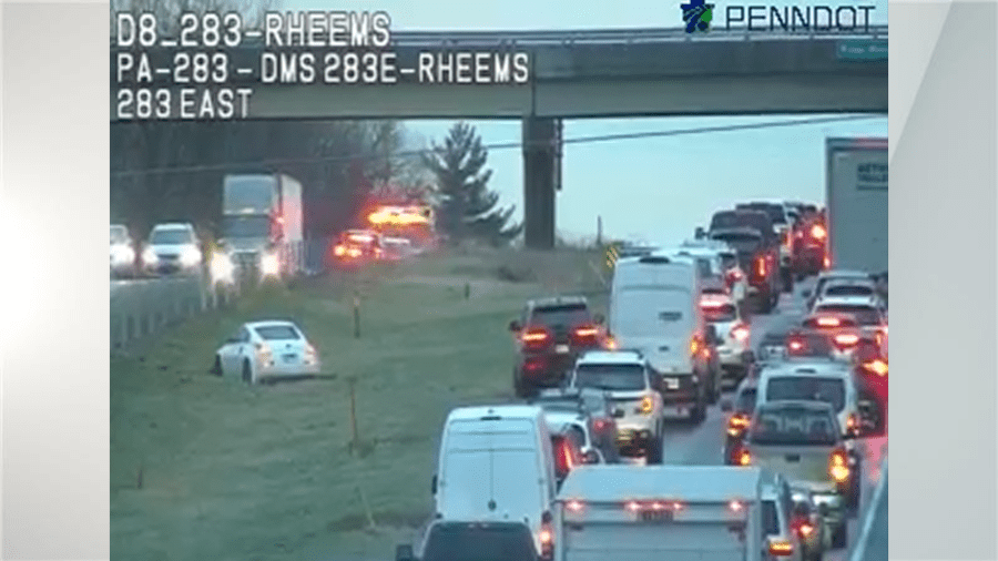 Traffic moving slow after PA-283 crash in Lancaster County