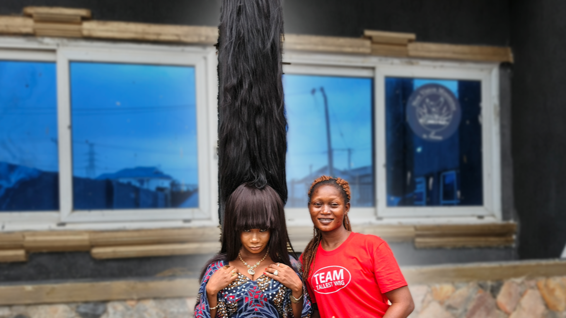 Tallest wig 15.37 m (50.42 ft) by Helen Williams