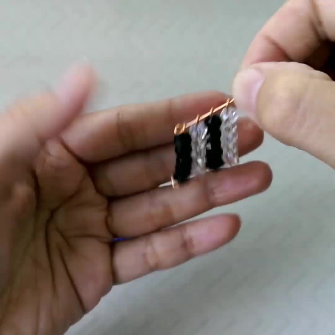 Simple rhombus-shaped earring | crystal beads @LanAnhHandmade 862 #Shorts